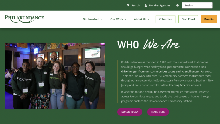 Hopeworks Web Team Develops Philabundance Website; Launches New Website to Showcase Services ...